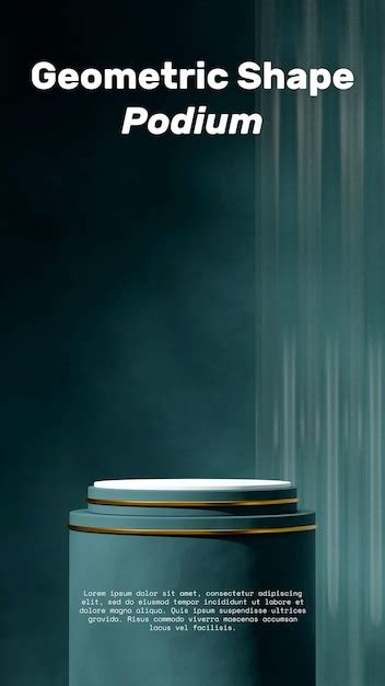 3d рендеринг изображения шаблона макета зеленый и белый цилиндрический подиум на фоне портретной