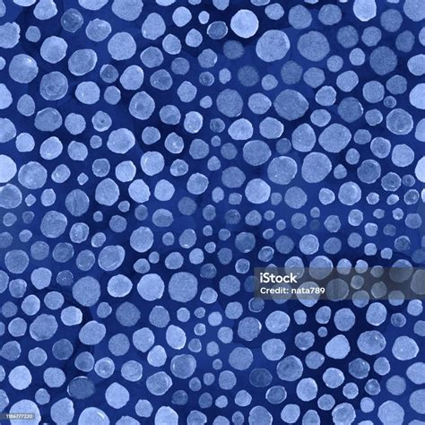 깊은 남색 파란색 배경에 파란색 물방울 무늬가있는 수채화 원활한 패턴 추상 템플릿 손으로 그린 일러스트 곤색에 대한 스톡 벡터 아트 및 기타 이미지 Istock