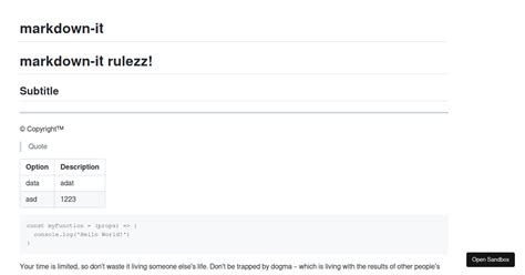 Markdown It Codesandbox