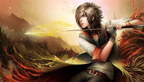 Anime Boy With Brown Hair And Sword