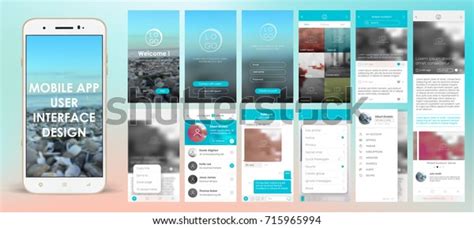 Vektor Stok Desain Aplikasi Mobile Ui Ux Gui Tanpa Royalti