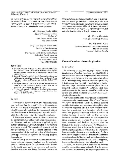 Pdf Cause Of Median Rhomboid Glossitis