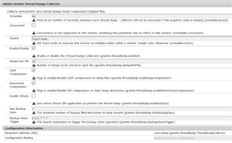 cq ops how to configure the aem 6 2 thread dump collector