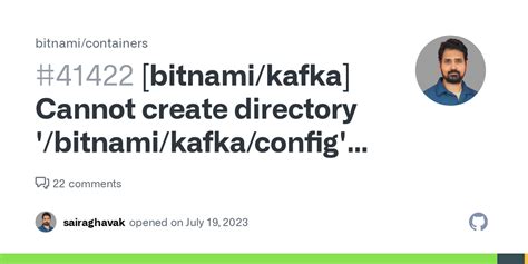 Bitnamikafka Cannot Create Directory Bitnamikafkaconfig