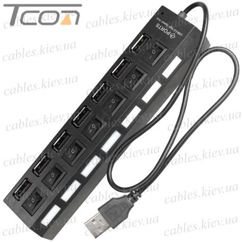 Приобрести Usb Hub на 7 портов Usb 2 0 с выключателями и подсветкой по доступной стоимости