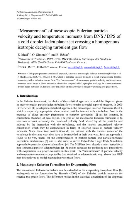 pdf measurement of mesoscopic eulerian particle velocity and