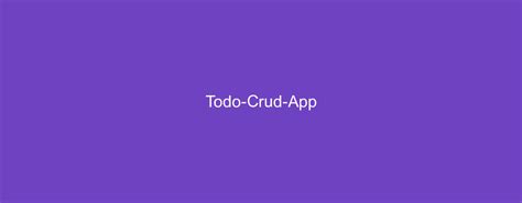 Todo Crud App