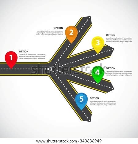 1 2 Horizontal Diverging Roads Arrows Stock Vector 340180733 Shutterstock