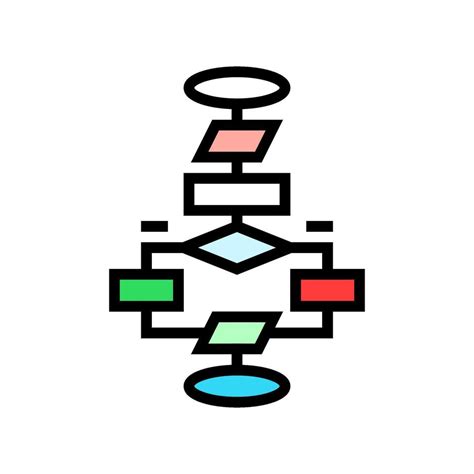 Algorithm Flowchart Machine Learning Color Icon Illustration 57813434