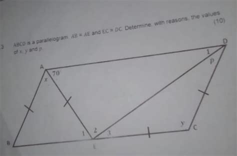 Solved 10 3 Abcd Is A Parallelogram Ab Ae And Ec Dc Determine With