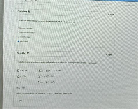 Solved The Causal Inferpretation Of Regressian Erimatss May