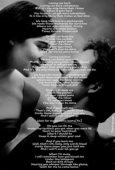 Ed Sheeran Lyrics Photograph