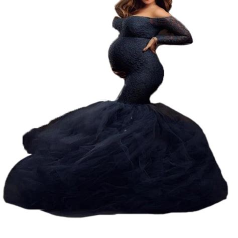 Badu Bg 2021 Рокли за бременни за фотосесия Рокли с пърхаща опашка за Нова година Яка на