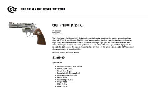 2020 Colt Python Announcement Titus Kustoms