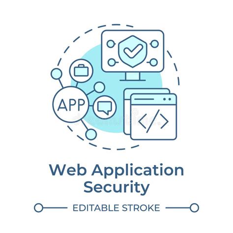 Web Application Security Soft Blue Concept Icon Stock Vector Illustration Of Teal Round