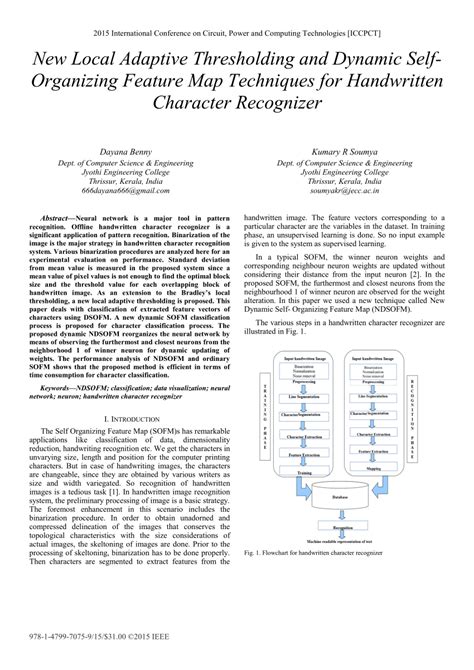 Pdf New Local Adaptive Thresholding And Dynamic Self Organizing Feature Map Techniques For