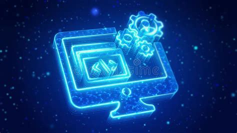 Software Development Digital Technology Virtual Screen Hud Hologram Hi Tech Concept Stock Video