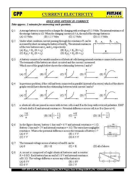Cpp Current Electricity Obj B Pdf Electrical Resistivity And