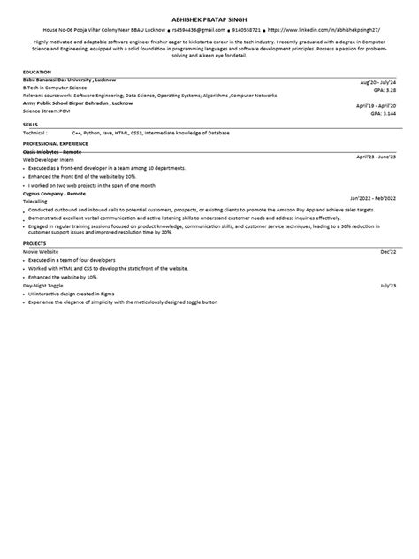 Software Eng Resume Pdf Computing Systems Engineering
