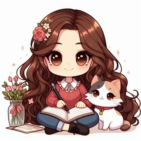 Artcute Chibi Writer в 2025 г Рисунки Идеи для рисунков Скрапбукинг