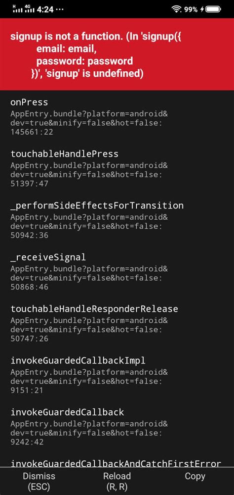 Axios Signup Is Not Function Signup Is Undefined Error React Native