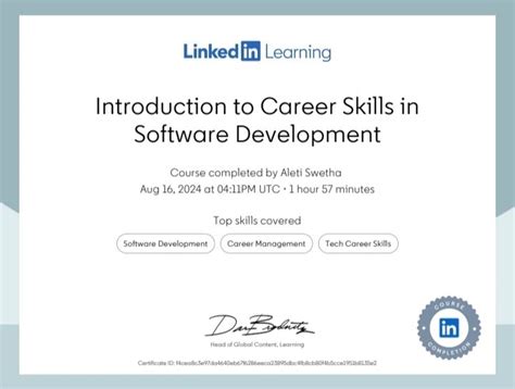 Aleti Swetha On Linkedin Hello Connections I Have Successfully Completed Introduction To Career