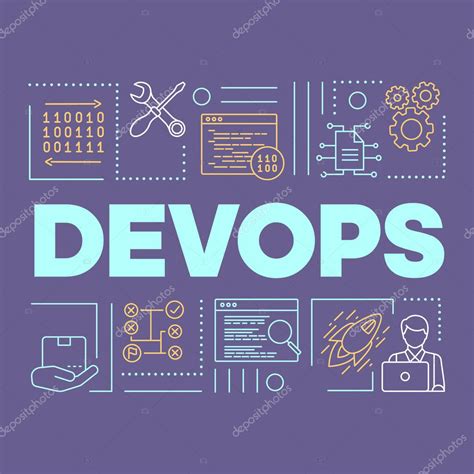 Banner De Conceptos De Palabras Devops Sistema Binario Presentación Sitio Web Idea De
