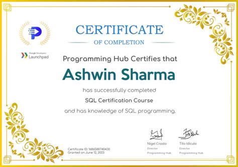 Thrilled To Share That I Have Completed This Sql Certification Course