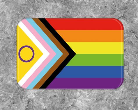 Inclusive Progress Pride Flag Rectangular Badge Inclusive Progress