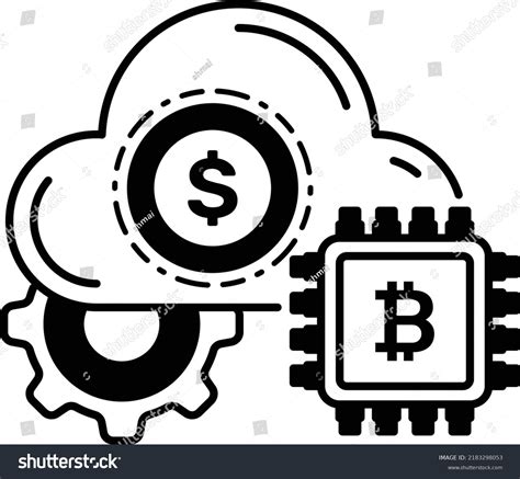 Cryptocurrency Mining Using Remote Machine Vector Stock Vector Royalty