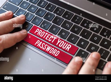 Text Caption Presenting Protect Your Password Business Showcase Protects Information Accessible
