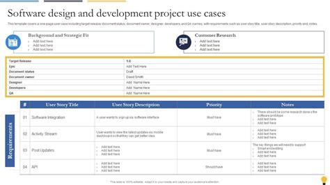 Software Design And Development Project Use Cases Agile Playbook For