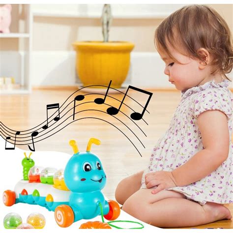 Музикална интерактивна играчка за бебета Happy Caterpillar Indiggo със светлини и мелодии