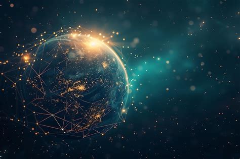 Networked Lines On Planet Earth Premium Ai Generated Image