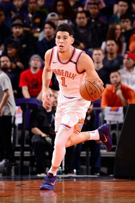 Devin Booker White Phoenix Jersey Wallpaper - HDNiceWallpapers.com