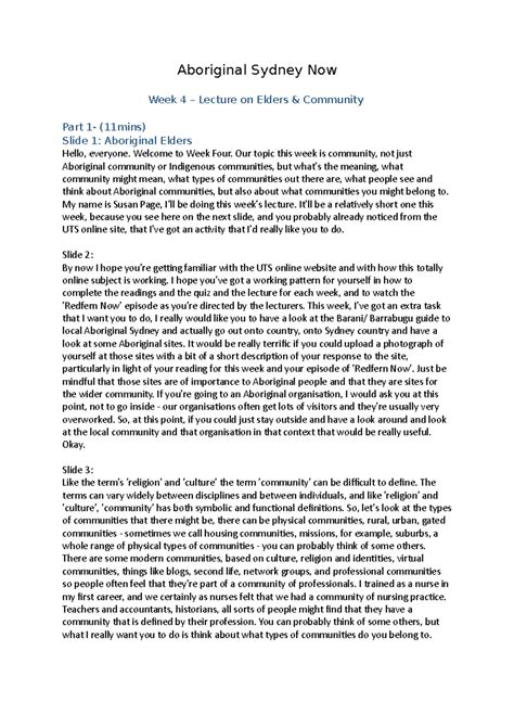 week 4 elders and community lecture transcript aboriginal sydney
