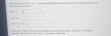 Solved Given The Function F X X Evaluate And Simplify Chegg Com