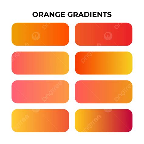 Set Of Orange Gradient Color Palette Vector Orange Gradient Background Color Schemes Color