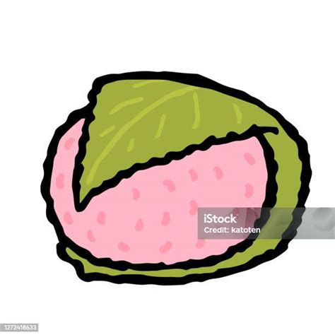 모치 사쿠라 일러스트 손으로 그린 그림과 같은 일러스트레이션과 잉크와 브러시 와가시에 대한 스톡 벡터 아트 및 기타 이미지