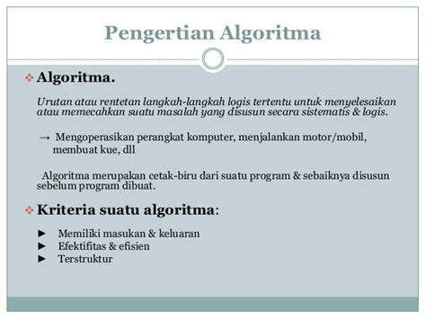 Pengertian Algoritma