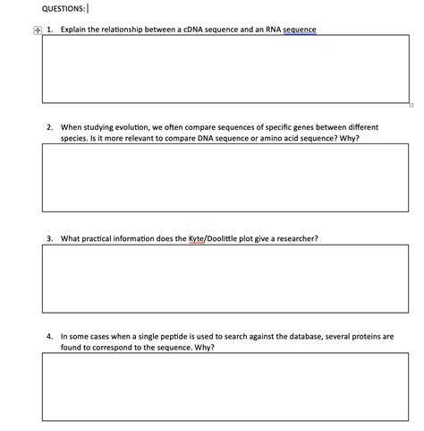 solved questions explain the relationship between a cdna