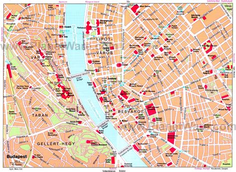 Carte De Budapest Plan Touristique Bains Thermaux De Budapest