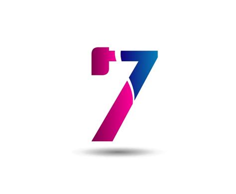 Numeral 7 Blue Plastic Balloon Number Seven Vector Image