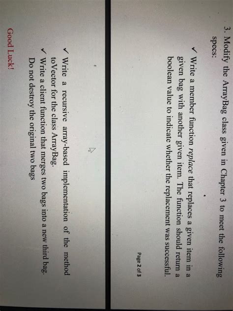 Solved 3 Modify The Array Bag Class Given In Chapter 3 To