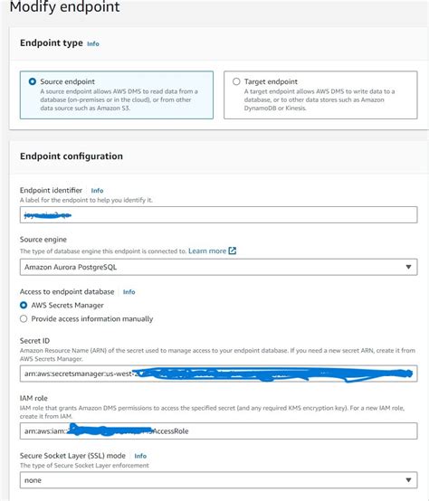 Postgresql Dms Endpont Test Endpoint Connection Error Stack Overflow