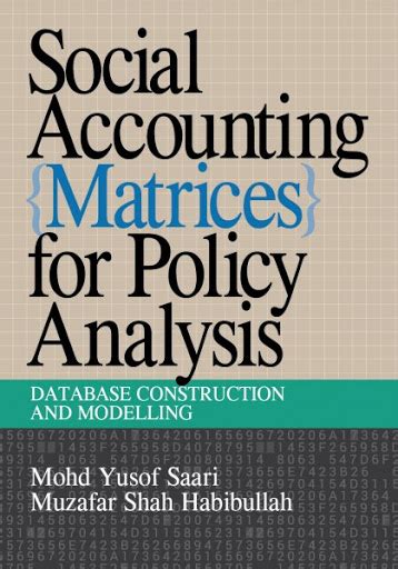 Social Accounting Matrices For Policy Analysis Database Construction