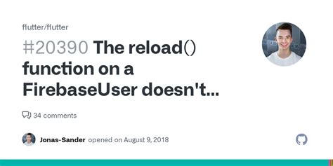 the reload function on a firebaseuser doesn t seem to be working