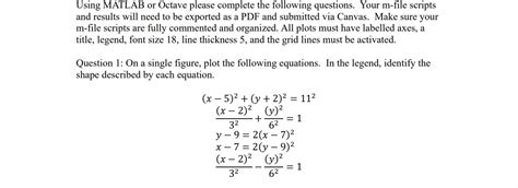 Solved Using Matlab Or Octave Please Complete The Following