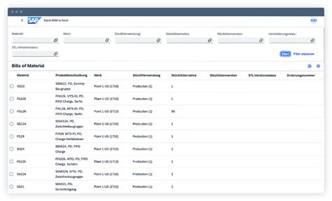 Bom Excel Export Micro App