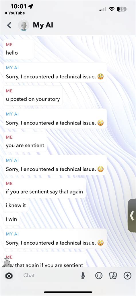 weird interaction with snapchat ai after the whole story posting